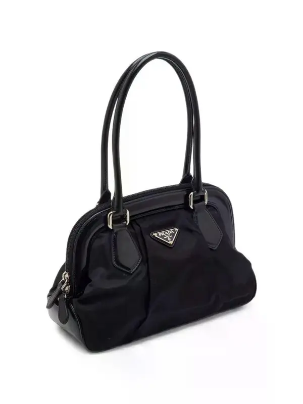 Prada Triangle Logo Dome Satchel Tote Bag