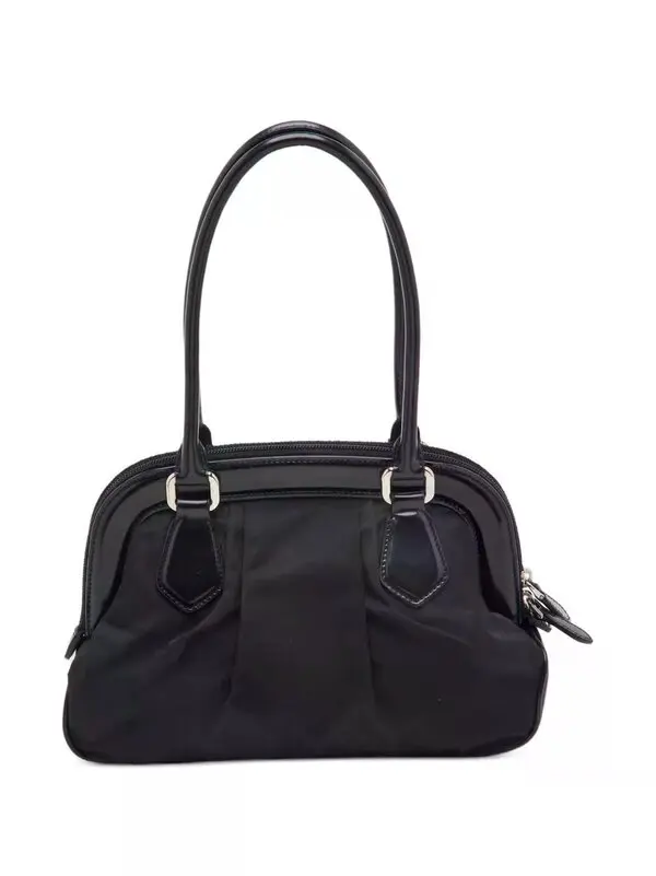 Prada Triangle Logo Dome Satchel Tote Bag