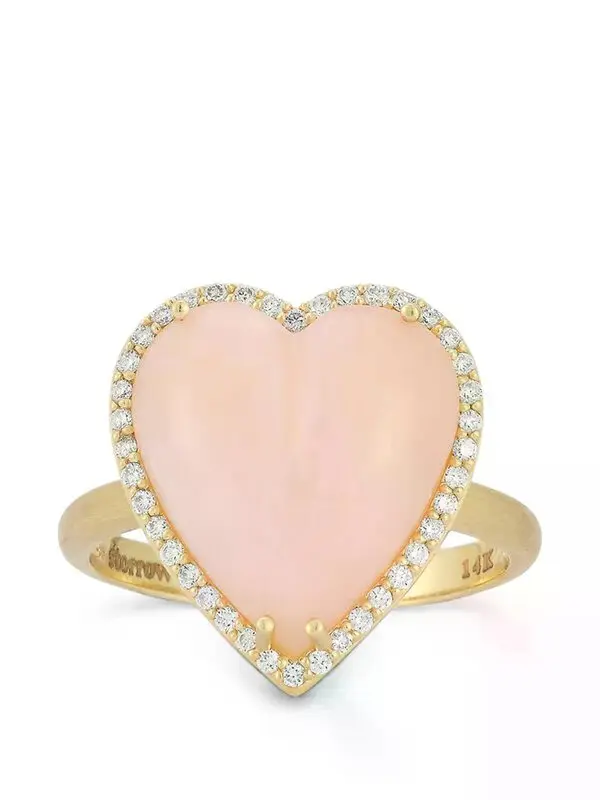 STORROW JEWELRY Large Alana Pink Opal And Diamond Heart Ring - Gold