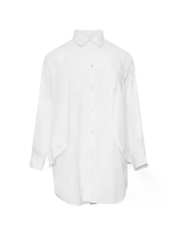 Comme Des Garçons Lace-panel Oversized Shirt - White