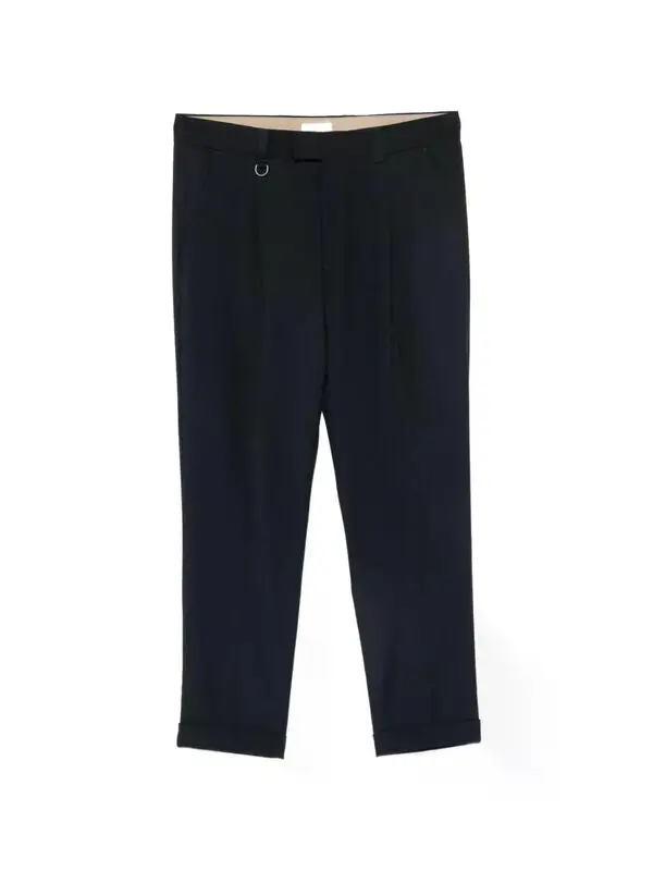 PAOLO PECORA Pleated Turn-up Trousers