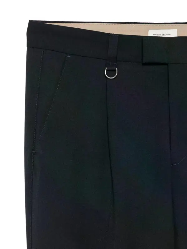PAOLO PECORA Pleated Turn-up Trousers