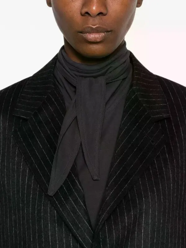 Barena Venezia Pinstripe Pattern Notched-lapels Jacket - Black