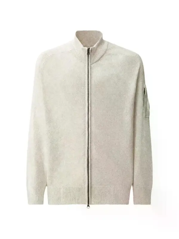 C.P. COMPANY Lambswool Lens Zipped Sweater