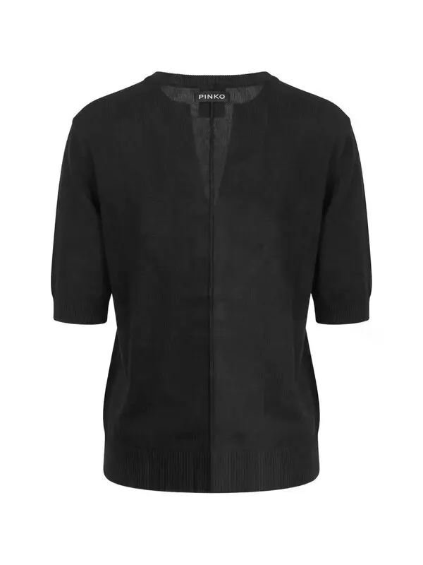 Pinko Short-sleeve Wool Sweater - Black