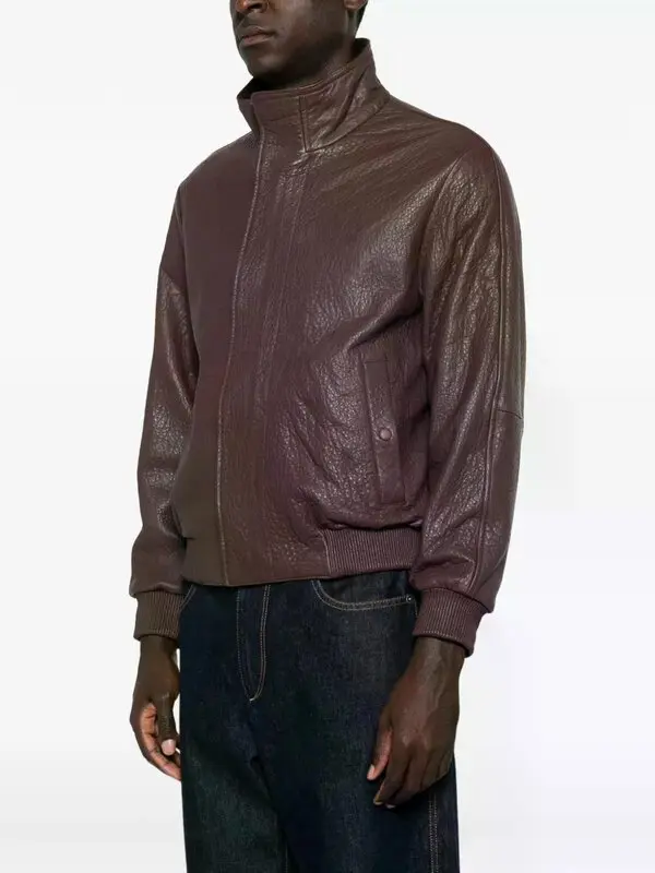 LARDINI Leather Zip-up Jacket