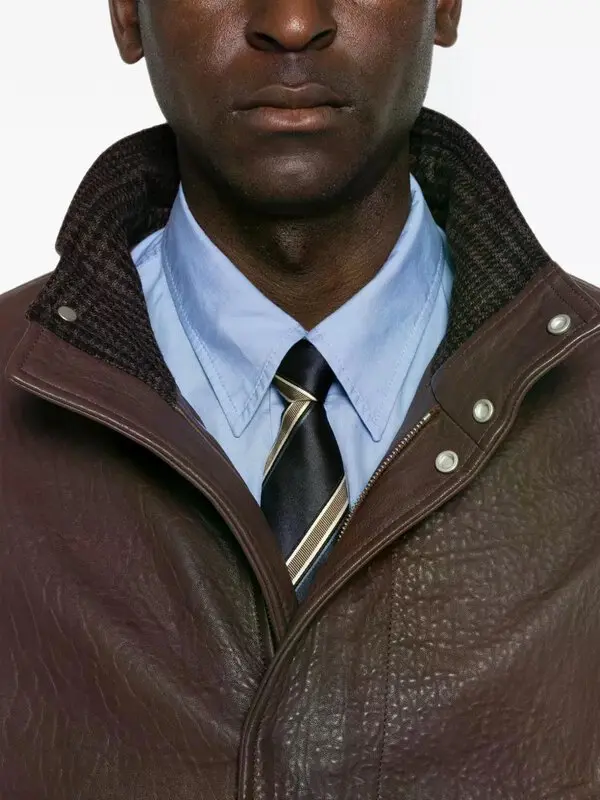 LARDINI Leather Zip-up Jacket