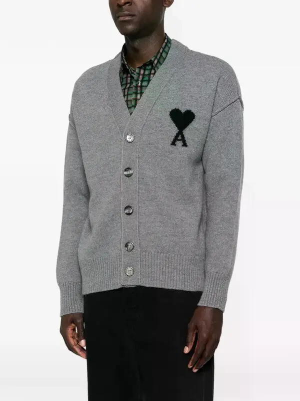 AMI Paris De Coeur Buttoned Cardigan