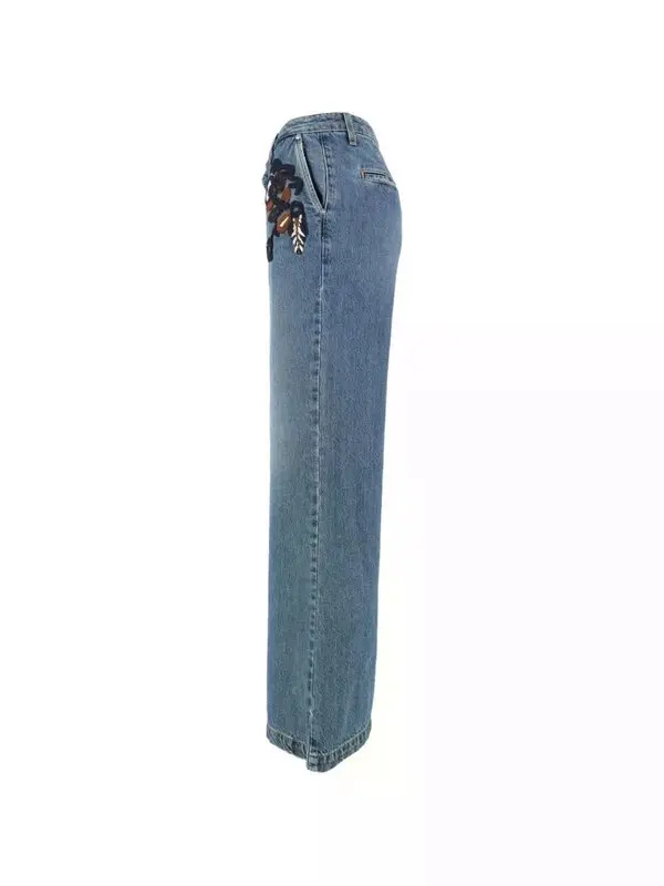 Ermanno Scervino Floral-patchwork Wide-leg Jeans