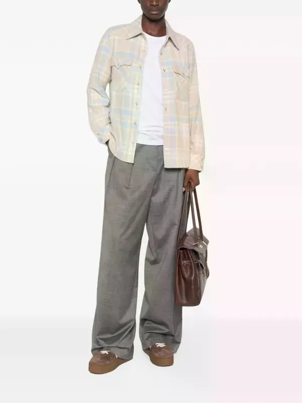 KUJTEN Lumber Check-pattern Button-up Shirt