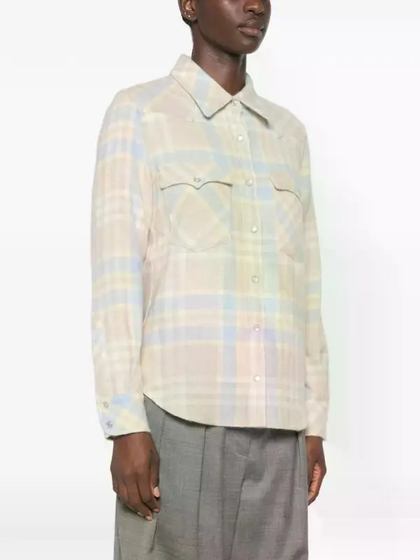 KUJTEN Lumber Check-pattern Button-up Shirt