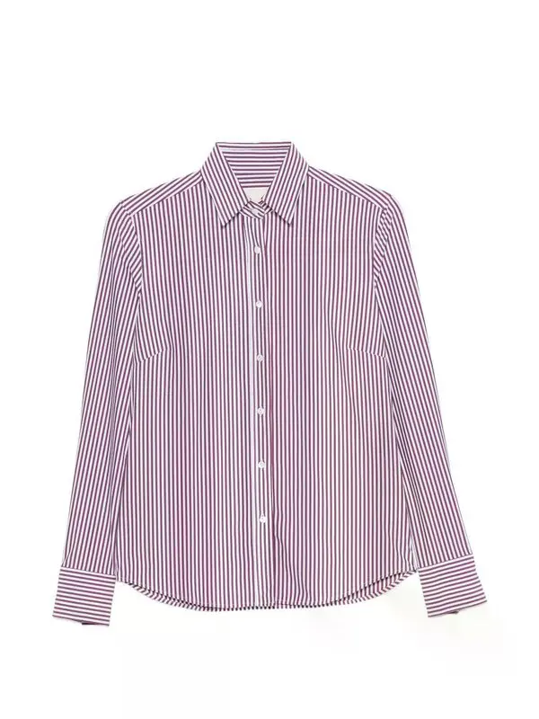 XACUS Sara Kt Vertical-stripe Shirt - Red