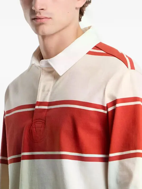 Gant Rugger Striped Long-sleeved Polo Shirt - Neutrals