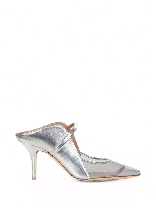MALONE SOULIERS Maureen Arc Heeled Mules - Silver