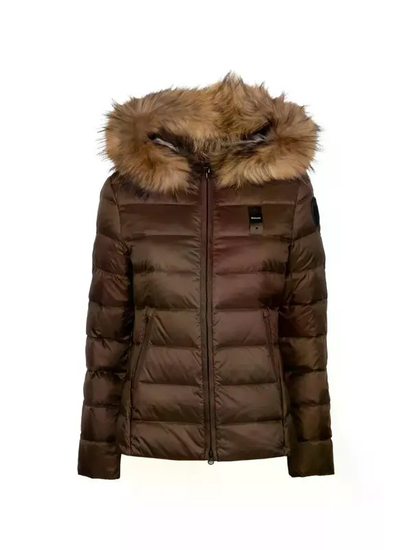 BLAUER. Faux-fur Trim Quilted Jacket - Brown