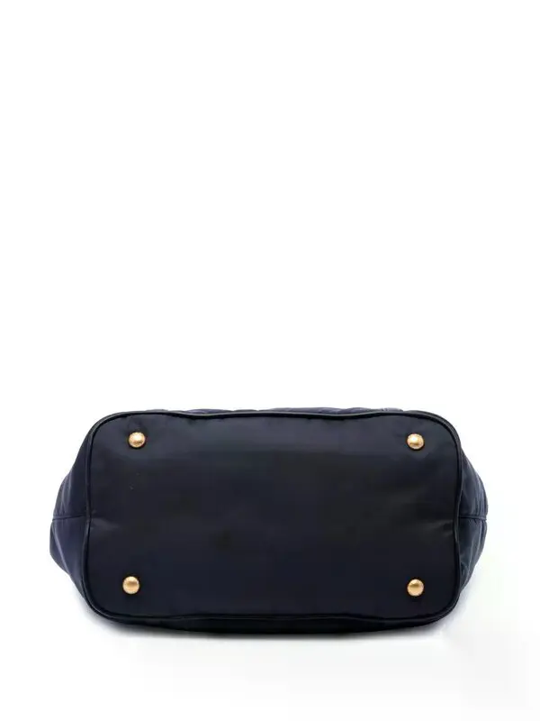 Prada Soft Calf Trimmed Tessuto Satchel