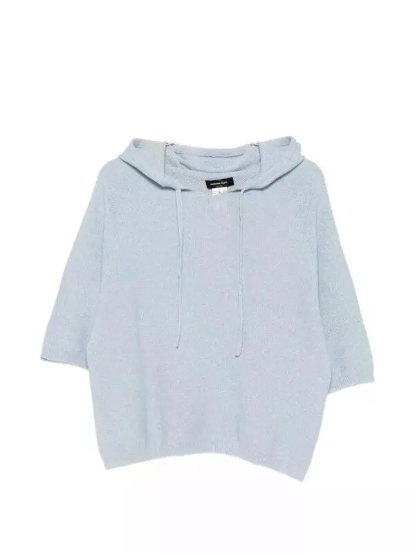 Fabiana Filippi Metallic-thread Short-sleeve Hoodie