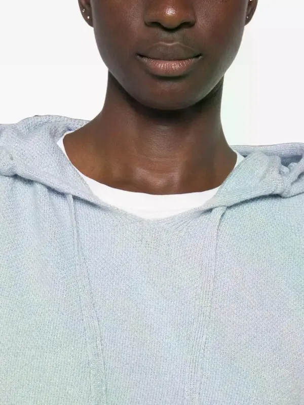 Fabiana Filippi Metallic-thread Short-sleeve Hoodie