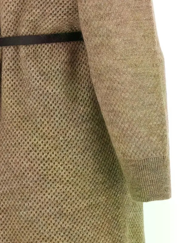 Brunello Cucinelli Belted Mesh-knit Midi Dress