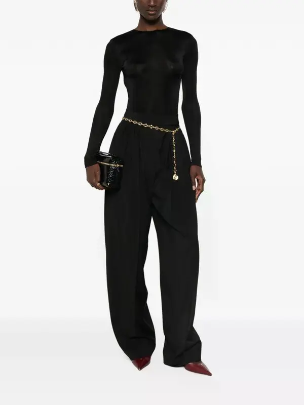 Saint Laurent Open-back Logo-pendant Bodysuit
