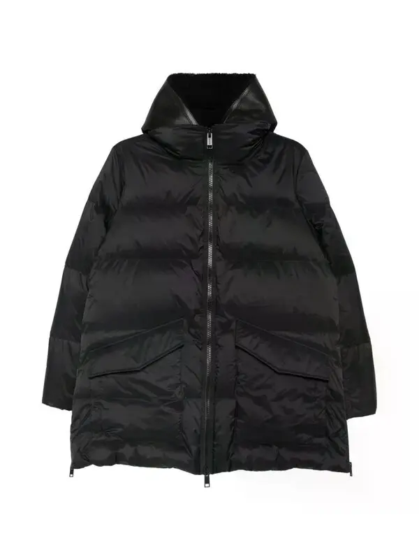 YVES SALOMON Quilted Hooded Coat - Black