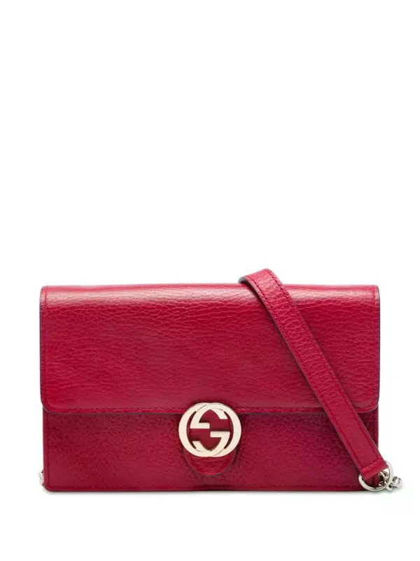 Gucci 2000-2015 Dollar Calfskin Interlocking G Wallet On Chain Crossbody Bag