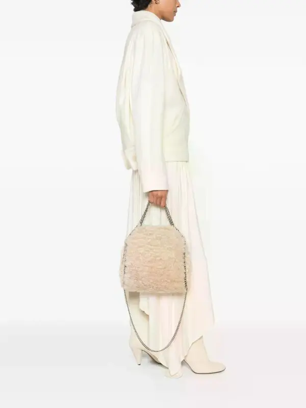 Stella McCartney Falabella Faux-shearling Shoulder Bag - Neutrals