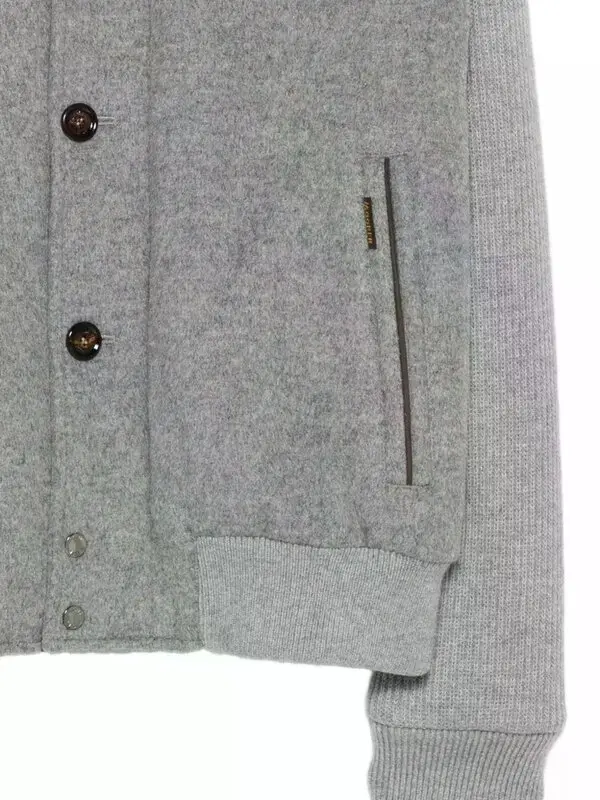 MOORER Faux-fur Collar Panelled Bomber Jacket