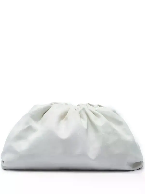 Bottega Veneta Lambskin Pouch Clutch - White