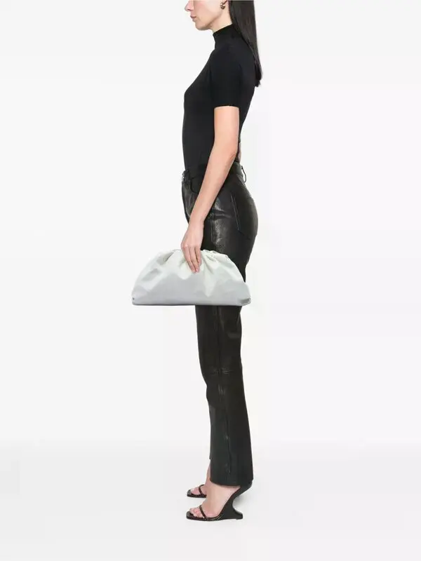 Bottega Veneta Lambskin Pouch Clutch - White