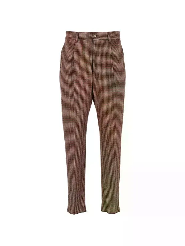 Eleventy Houndstooth-pattern Pleated Trousers