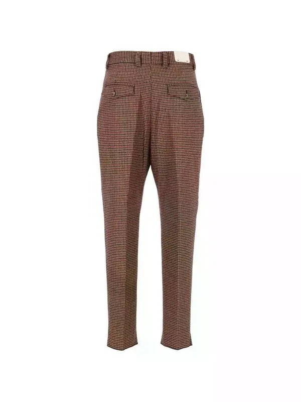 Eleventy Houndstooth-pattern Pleated Trousers