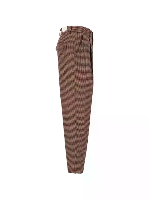 Eleventy Houndstooth-pattern Pleated Trousers