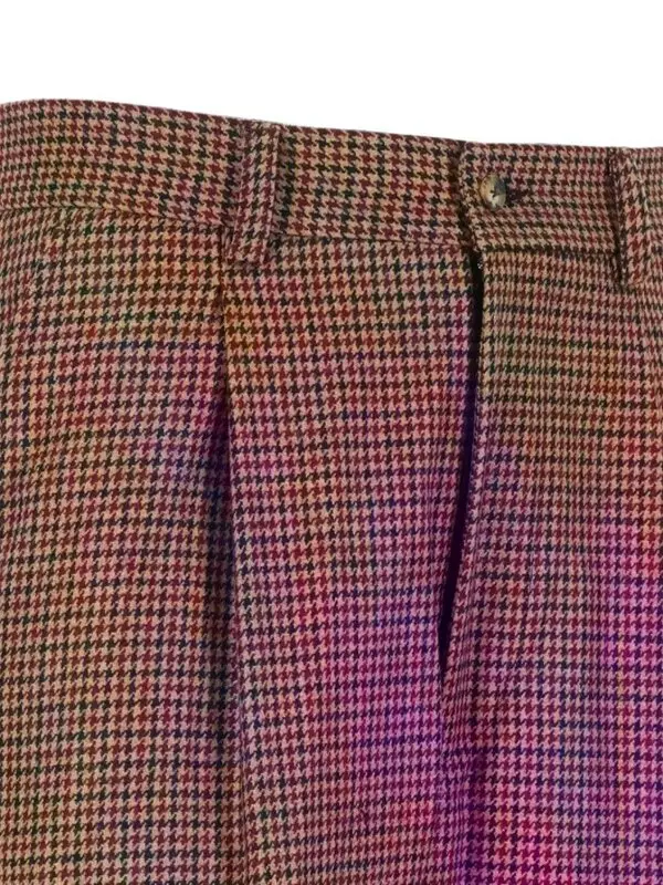 Eleventy Houndstooth-pattern Pleated Trousers