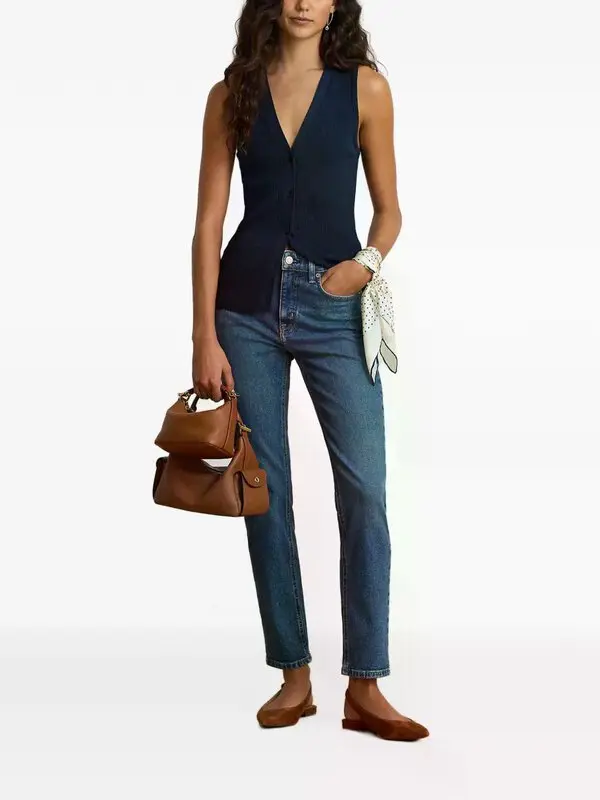 Ralph Lauren Ribbed-knit Sleeveless Cardigan