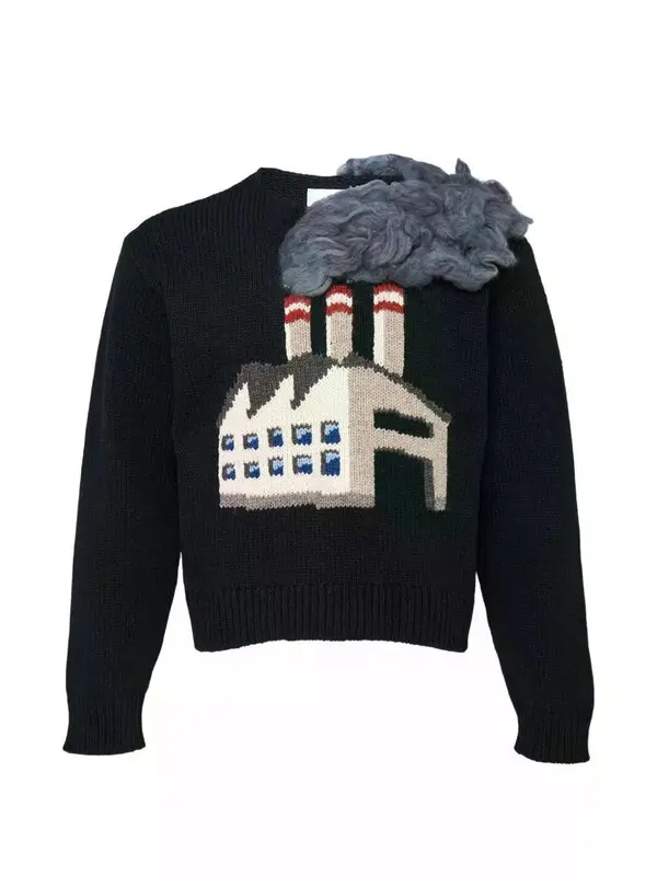DOUBLET Intarsia-knit Wool Sweater