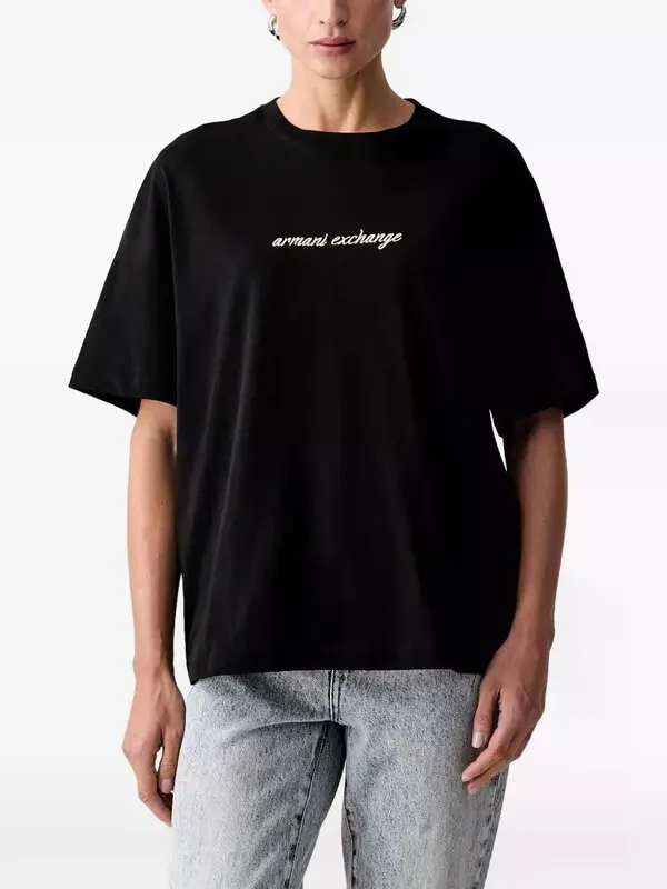 Armani Exchange Logo-embroidered Cotton T-shirt