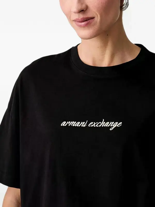 Armani Exchange Logo-embroidered Cotton T-shirt