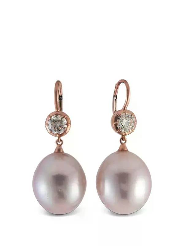 SYLVA & CIE Freshwater Pearl And Diamond Earrings