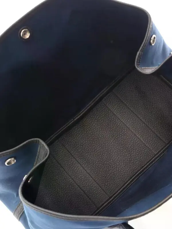 Hermès Toile Militaire And Negonda Garden Party Tote Bag - Blue