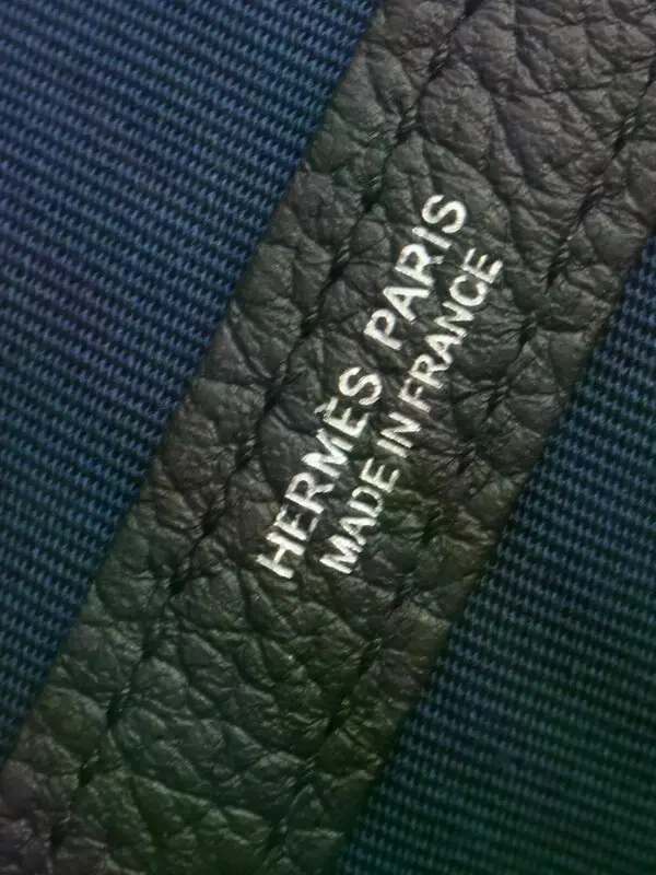 Hermès Toile Militaire And Negonda Garden Party Tote Bag - Blue