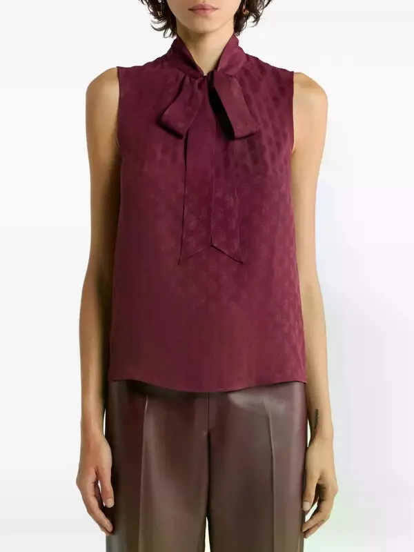 Etro Silk-blend Jacquard Top With Paisley Motif - Red