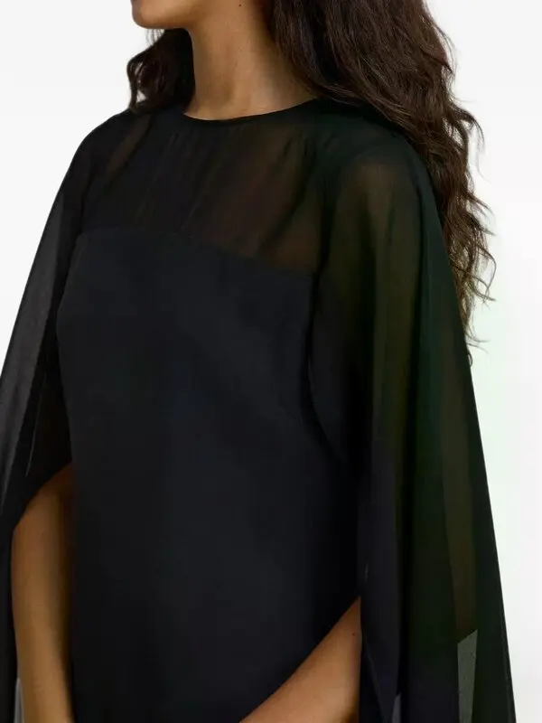 Ralph Lauren Georgette Cape-overlay Mini Dress