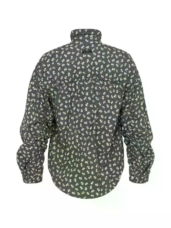 MSGM Floral-print Ruched Shirt