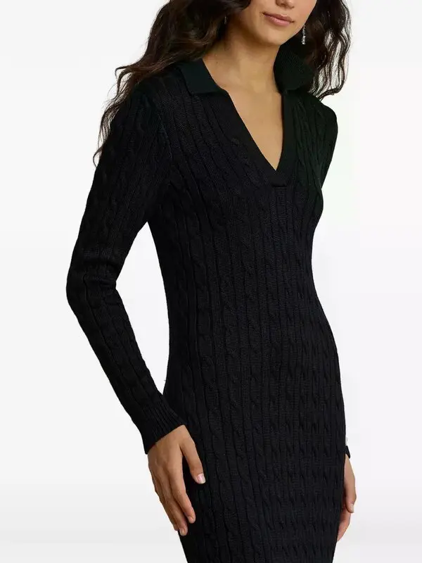 Ralph Lauren Cable-knit Long-sleeve Midi Dress