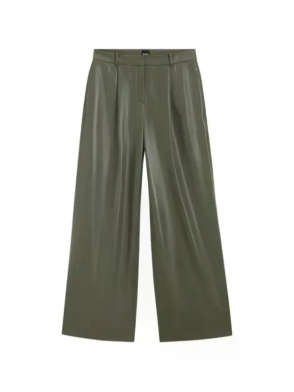 BOSS Pleated Wide-leg Trousers - Green