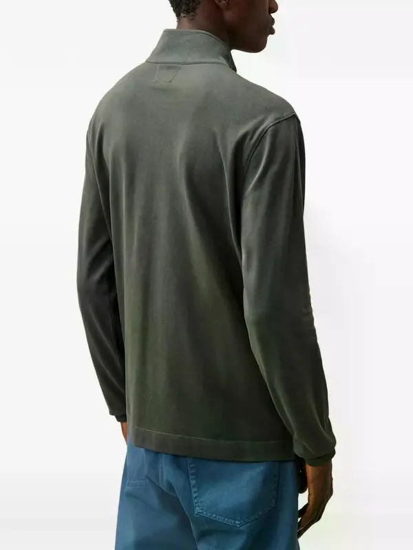 C.P. COMPANY Stretch Piquet Long Sleeve Half Zip Polo