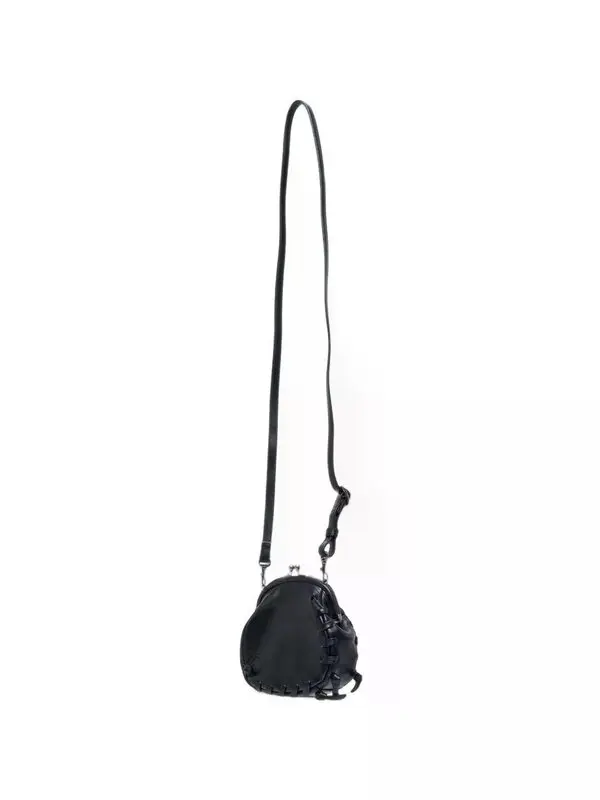 Y’s Lace-up Clasp-fastening Shoulder Bag - Black