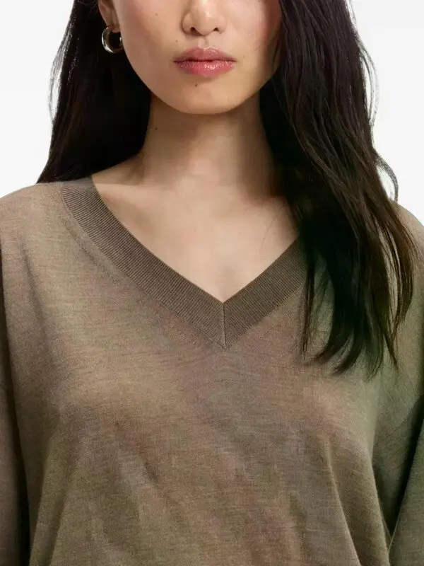 BOSS V-neck Pullover Sweater - Brown