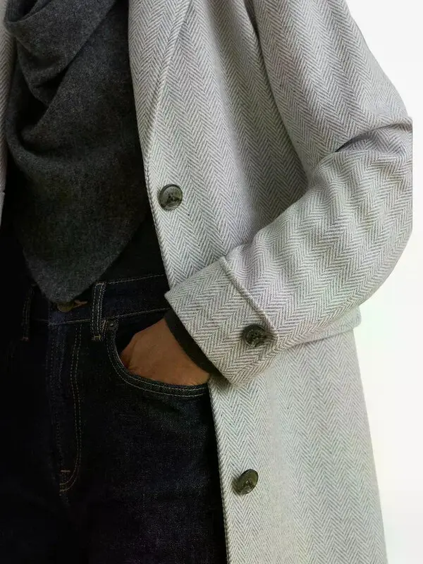 Ralph Lauren Herringbone-pattern Notch-lapel Coat